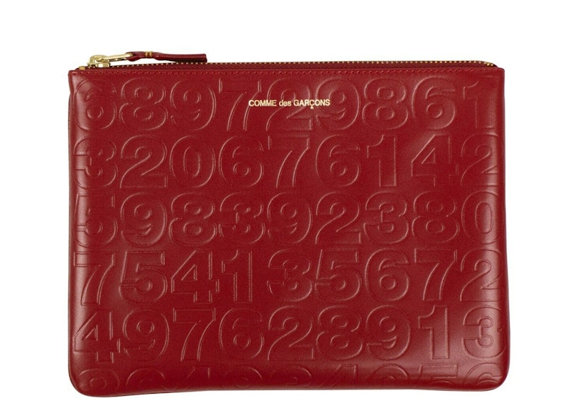 Comme des Garcons SA510ED Wallet Number Embossed Red in Leather with ...