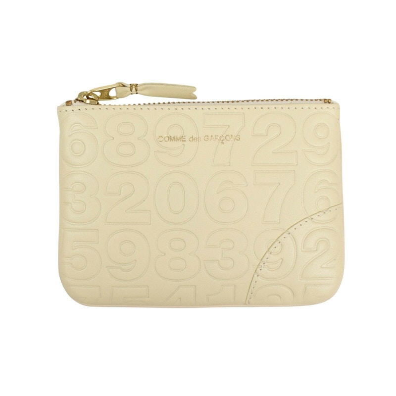 Comme des Garcons SA810ED Wallet Number Embossed Off-White in Leather ...