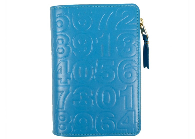 Comme des Garcons SA820ED Wallet Number Embossed Blue in Leather with ...