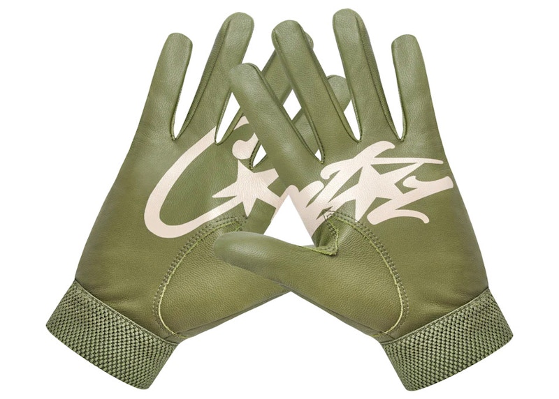 Corteiz Leather Gloves Gutta Green Men's - FW23 - GB