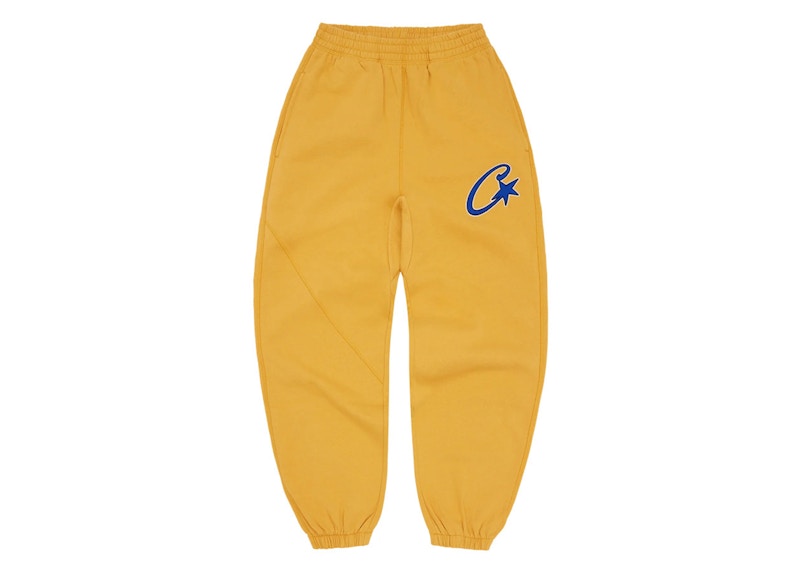 Corteiz Satin C Star Appliqué Bottoms Mustard Men's - SS24 - US Corteiz Satin C Star Appliqué Bottoms Mustard Men's - SS24 - US