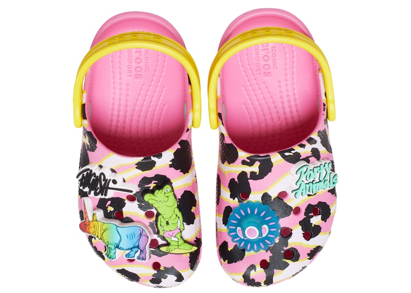 Crocs Classic Clog Ron English Party Animals Cheetah Pink (GS) Kids ...