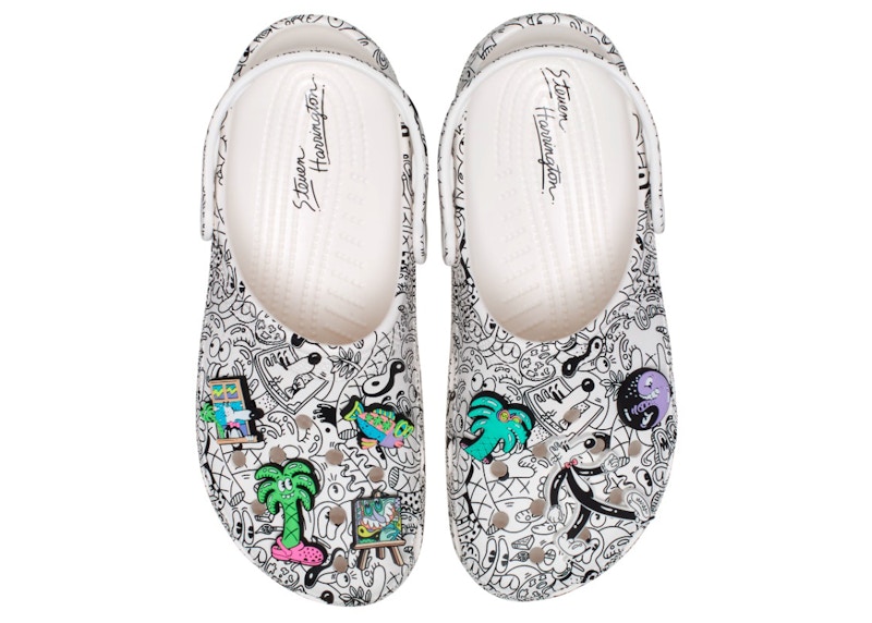 Crocs Classic Clog Steven Harrington Quickstrike White Black Men's ...