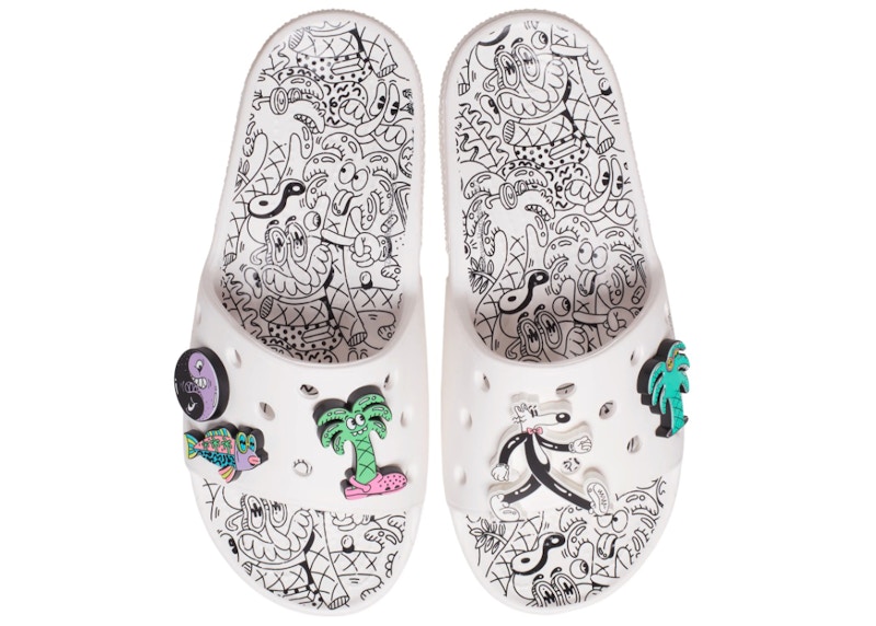 Crocs Classic Slide Steven Harrington Quickstrike White Black Men's ...