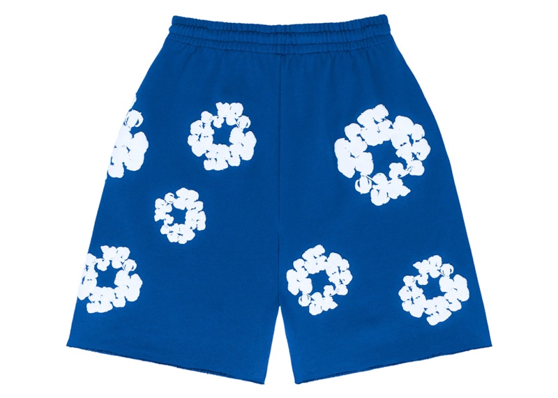 Denim Tears The Cotton Wreath Shorts Royal Blue Men's - FW23 - US