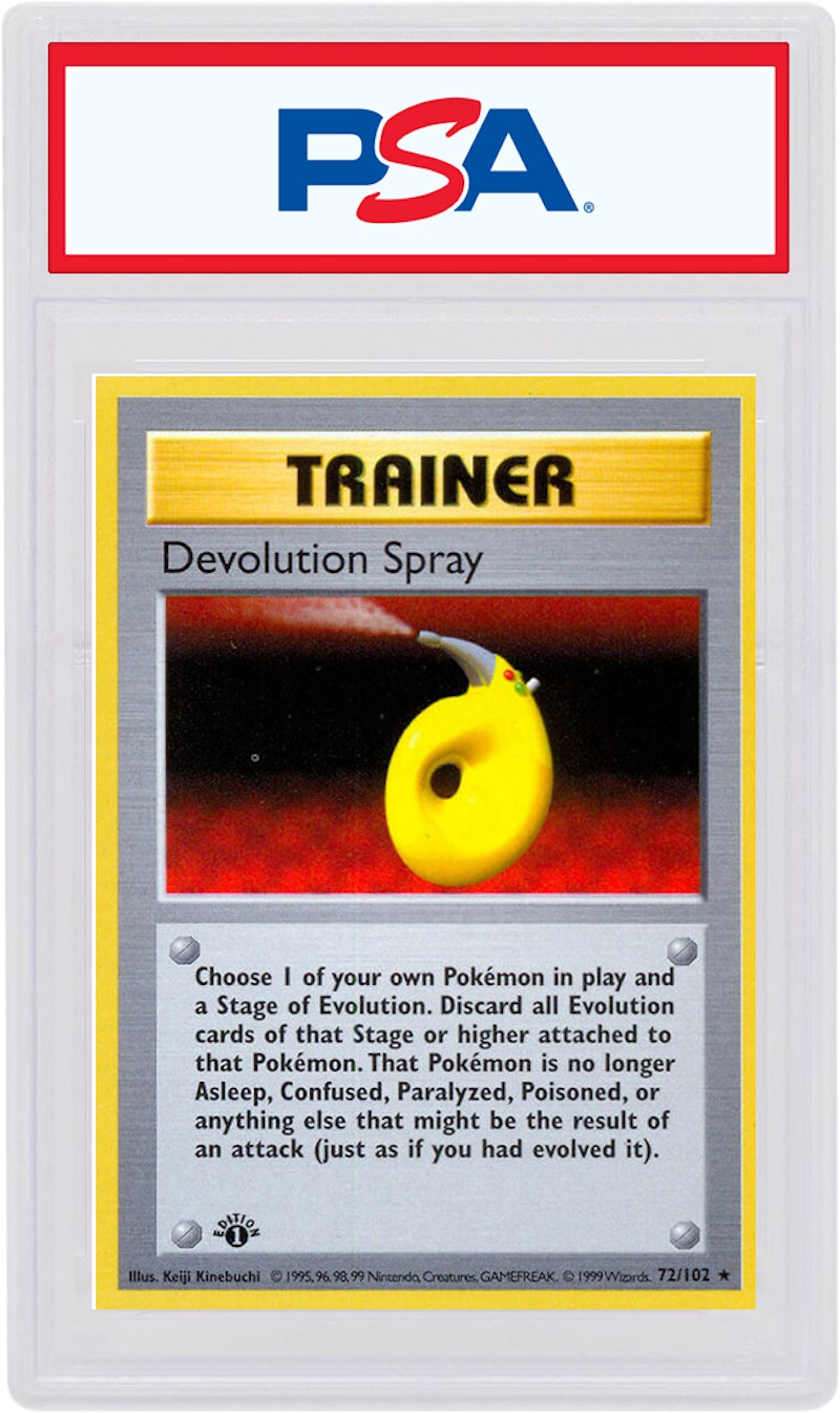 Devolution Spray 1999 Pokemon TCG Base Set 1st Edition #72/102 (PSA or ...