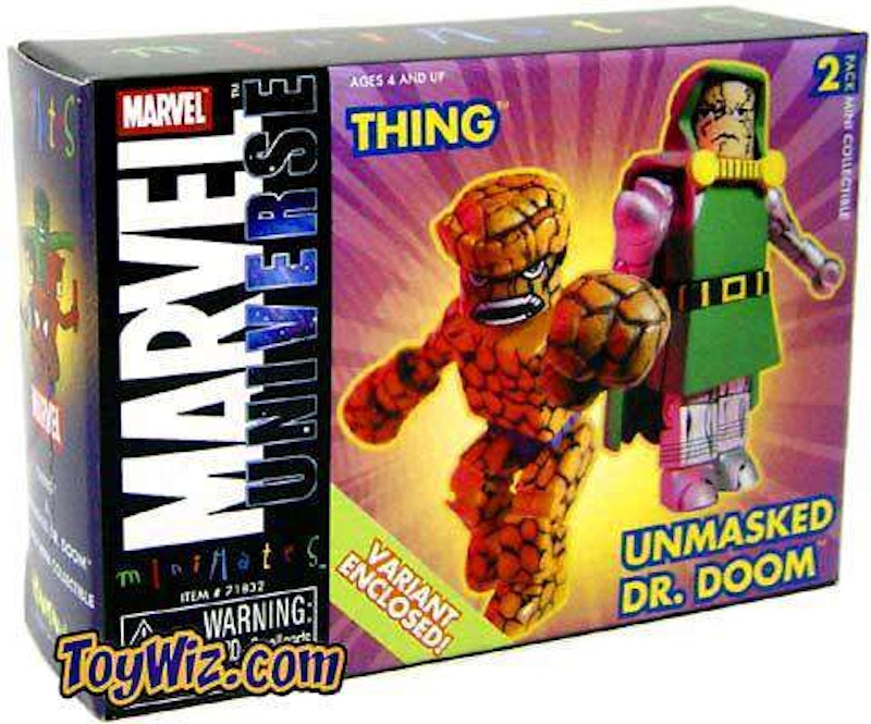 Diamond Select Toys Marvel Minimates Thing & Unmasked Doctor Doom ...