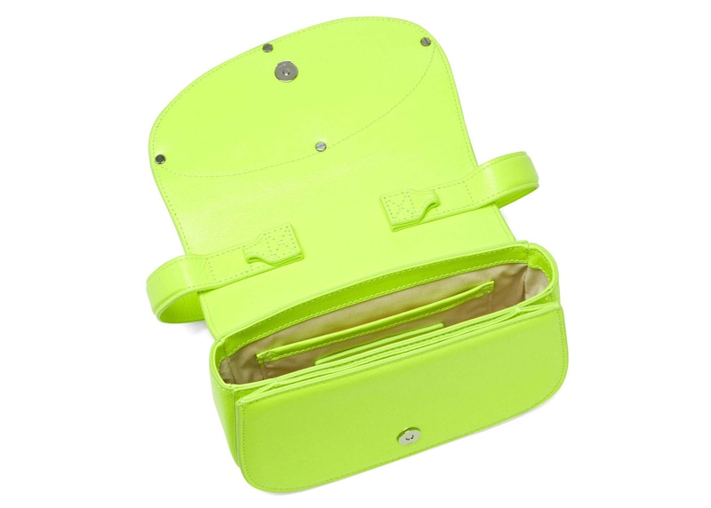 Diesel 1DR Shoulder Bag Yellow Fluo in Cow Leather with Silver-tone - US
