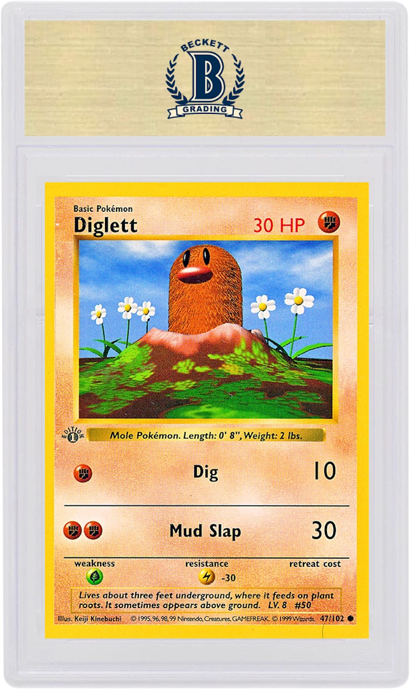 Diglett 1999 Pokemon TCG Base Set 1st Edition #47/102 (PSA or BGS ...