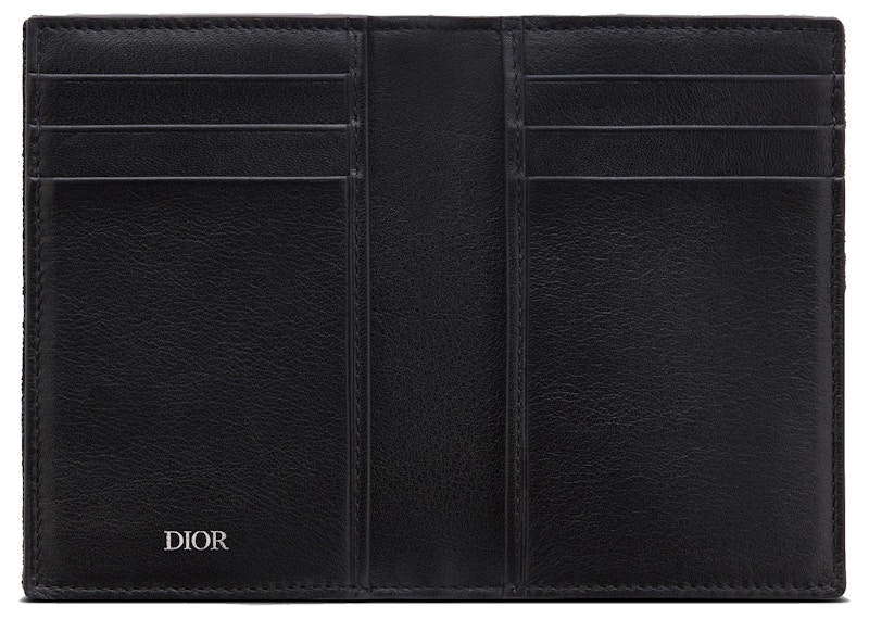 Dior Bi-Fold Card Holder Oblique Jacquard Black in Canvas - US