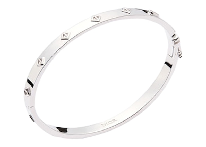 Dior CD Diamond Bangle Bracelet Silver in Sterling Silver with Silver ...