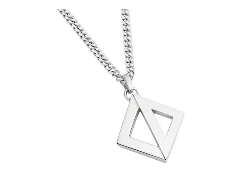 Dior CD Diamond Pendant Necklace Silver in Sterling Silver with Silver ...