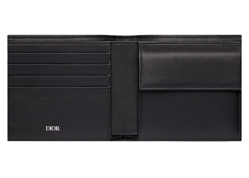 Dior Compact Wallet Beige and Black Dior Oblique Jacquard in Canvas ...