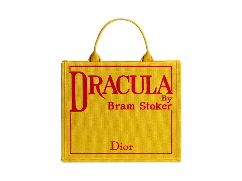 Dior Medium Dracula Book Tote with Strap Yellow/Red - US