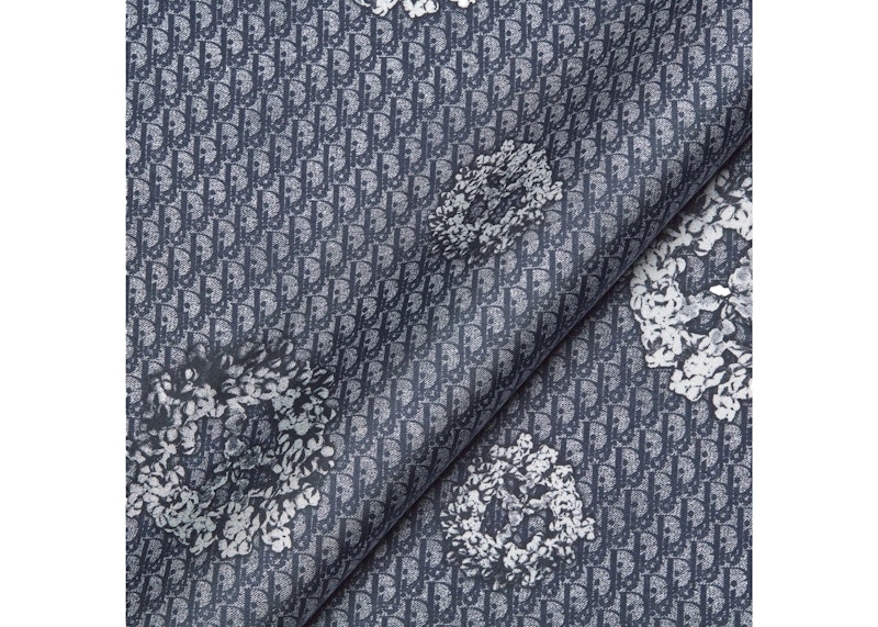 Dior TEARS Dior Oblique Bandana Navy Blue/Light Gray in Silk - US