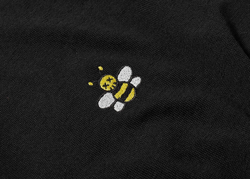 Dior x KAWS Bee Logo Turtleneck Wool Knit Sweater Black Men's - US