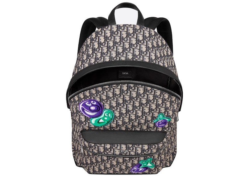 Dior x Kenny Scharf Rider Backpack Beige/Black in Jacquard Canvas with ...