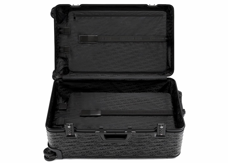 Dior x RIMOWA 4-Wheel Large Suitcase Aluminium Dior Oblique Black in ...