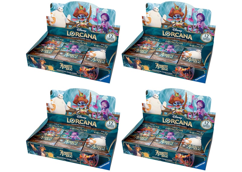 Disney Lorcana TCG Azurite Sea Booster Box 4x Lot - US
