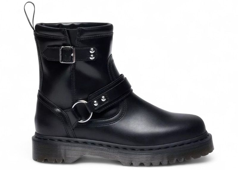Dr. Martens Anistone Harness Orleans Leather Biker Boot Black Men's ...