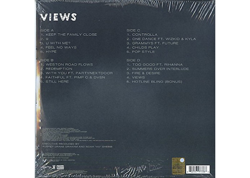 Drake Views 2XLP Vinyl Black - US