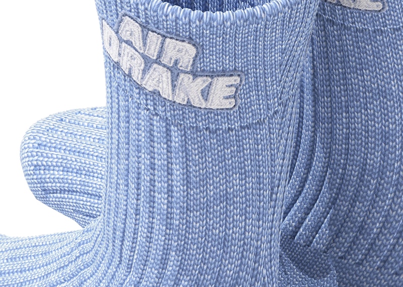 Drake x The Elder Statesmen Air Drake Patch Socks Pale Blue Men's ...