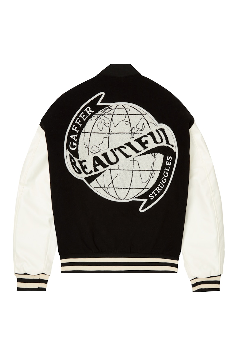 DropX™ Exclusive: GAFFER x Beautiful Struggles Varsity Jacket Black Men ...