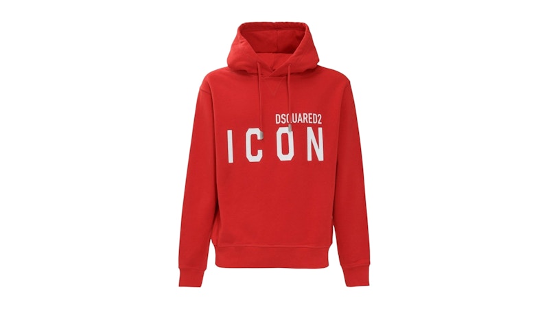Dsquared2 Cool Fit Large Icon Logo Hoodie Red Men's - FW24 - US