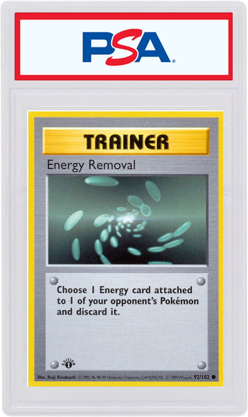 Energy Removal 1999 Pokemon TCG Base Set 1st Edition #92/102 (PSA or ...