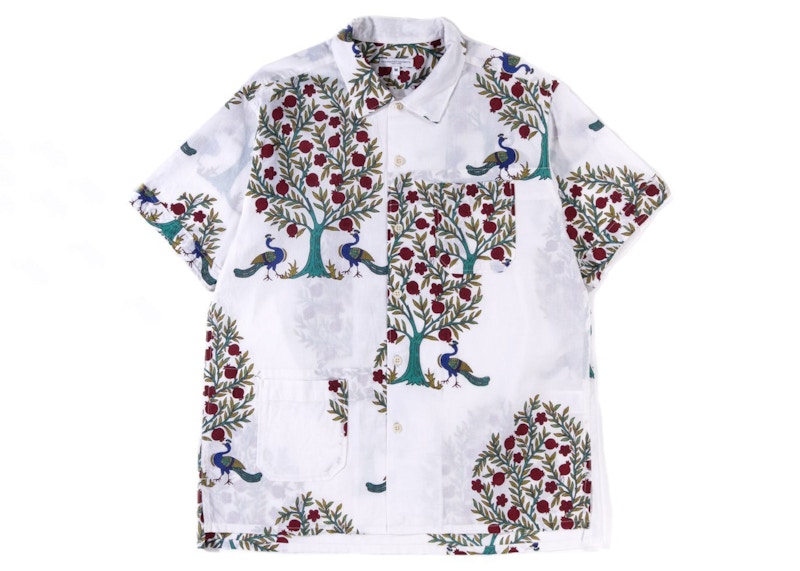 Engineered Garments Camp Shirt Natural Cotton Print - SS21