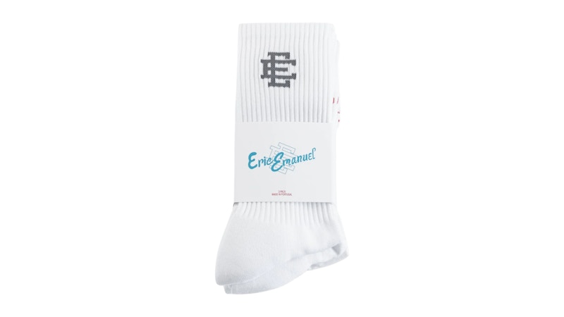 Eric Emanuel Crew Socks (3 Pair) White/Grey Men's - FW25 - US