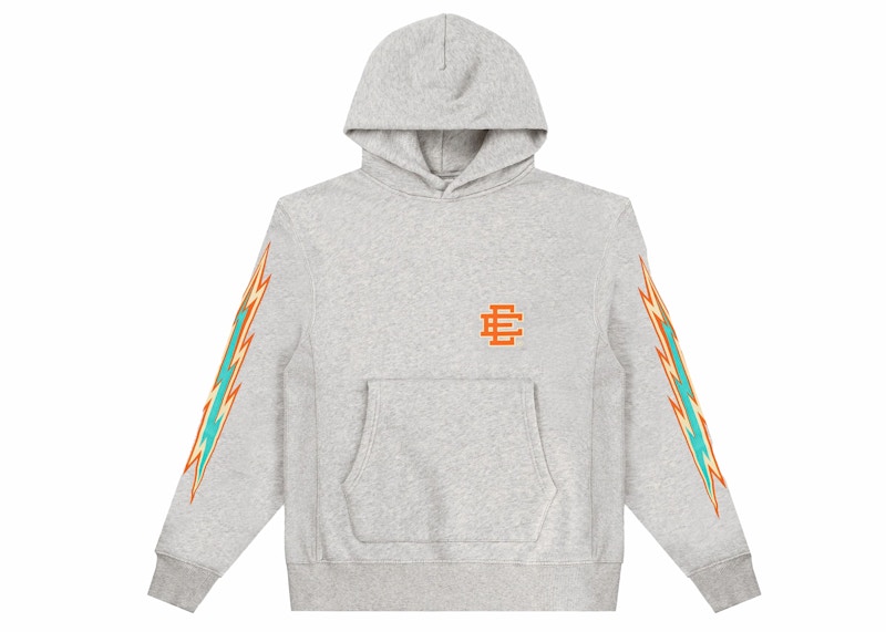 Eric Emanuel EE Basic Hoodie Gray/Orange Bolt Men's - SS24 - US