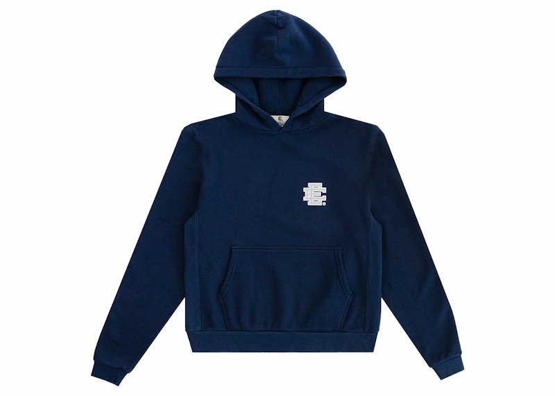 Eric Emanuel EE Basic Hoodie Navy/Screenprinted Gray Men's - FW23 - US