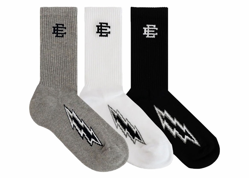 Eric Emanuel EE Bolt Socks Black/Grey/White - FW23 - US