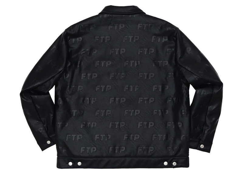 FTP Allover Faux Leather Jacket Black Men's - SS23 - US