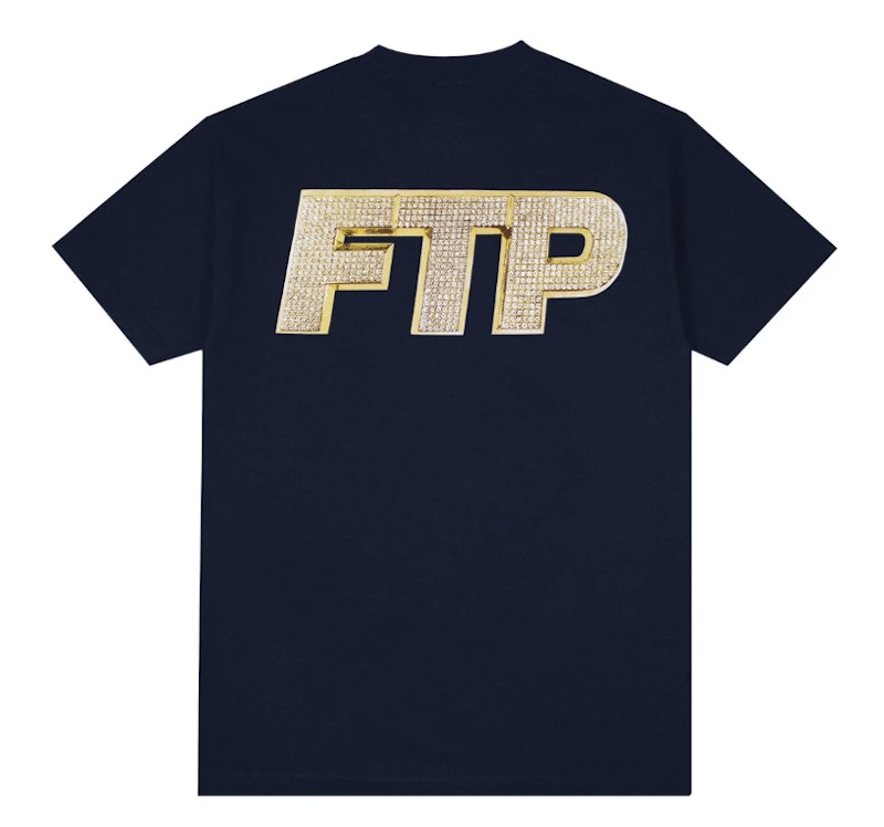 FTP Bling Logo Tee Navy Men's - FW19 - US