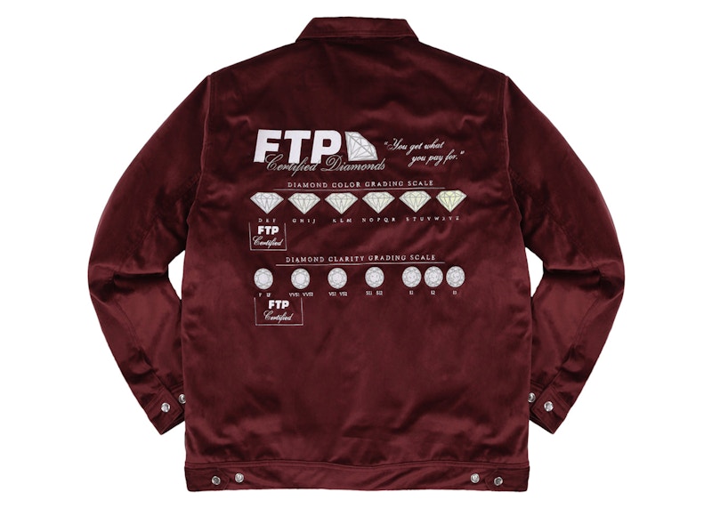 FTP Diamond Dealer Coaches Jacket Maroon Men's - SS24 - US