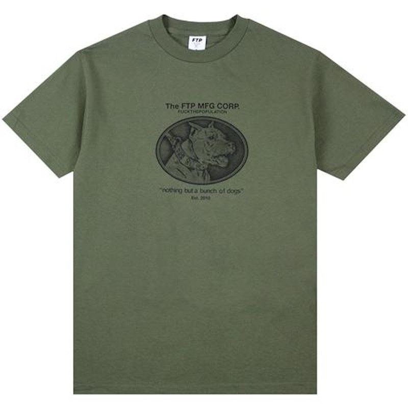 FTP Dogs Tee Military Green Men's - FW19 - US