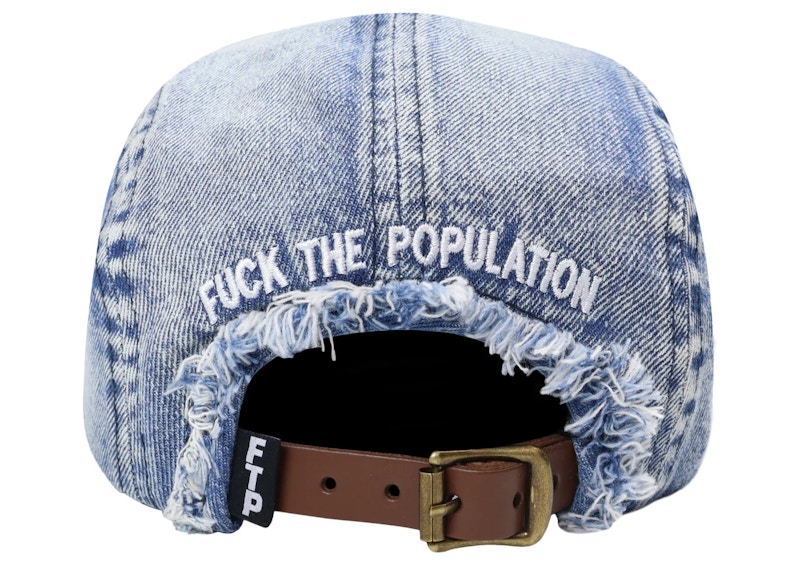FTP Frayed Denim Logo Camp Hat Light Indigo - FW23 - US