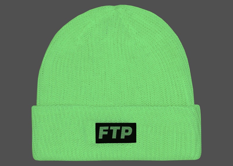 FTP Glow in the Dark Logo Beanie White Men's - FW21 - US