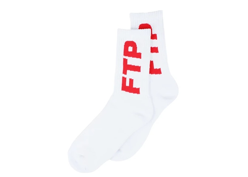 FTP Logo Socks White/Red - FW19 - FR
