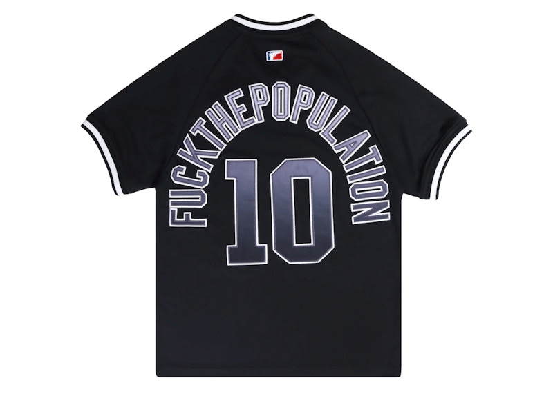 FTP Script Pullover Baseball Jersey Black Men's - FW23 - US