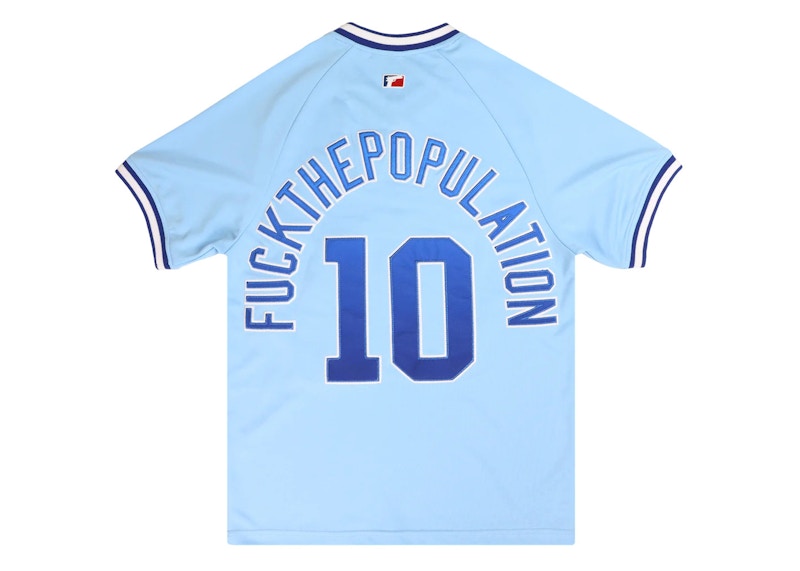 FTP Script Pullover Baseball Jersey Light Blue Men's - FW23 - US