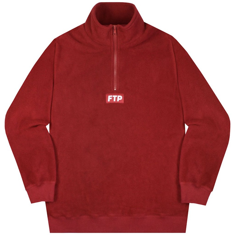 FTP Sherpa Half Zip Jacket Red Men's - FW18 - US