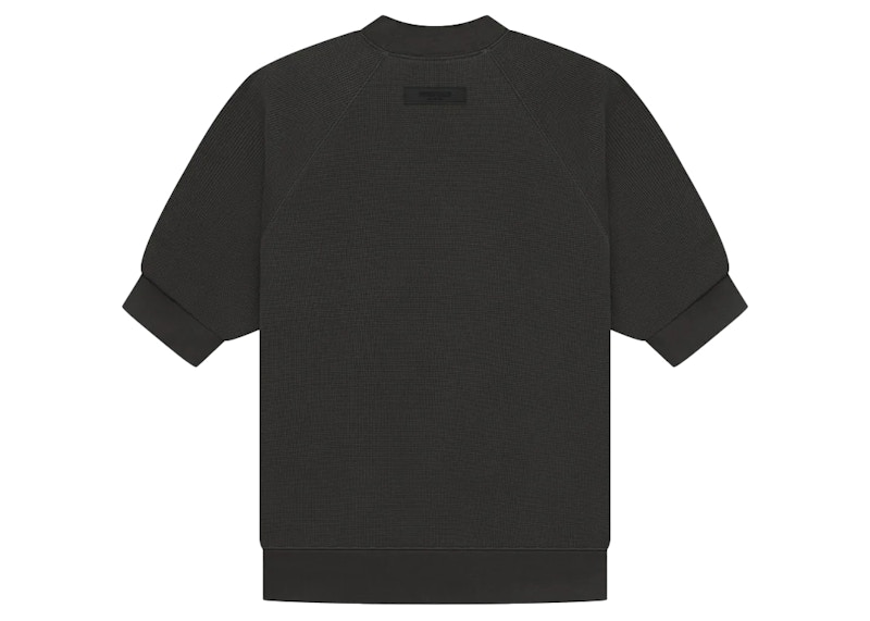 Fear of God Essentials SS Waffle Sweatshirt Off Black Men's - SS23 - US