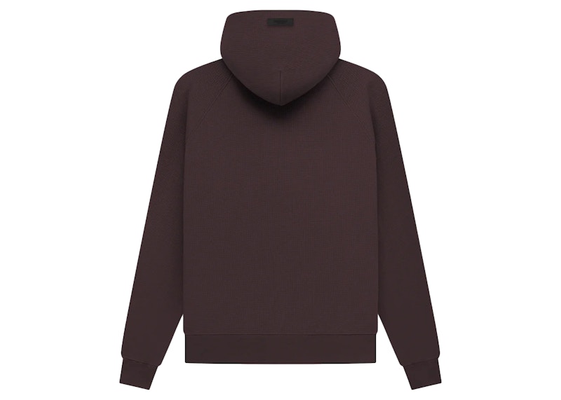 Fear of God Essentials Waffle Raglan Hoodie Plum Men's - SS23 - US