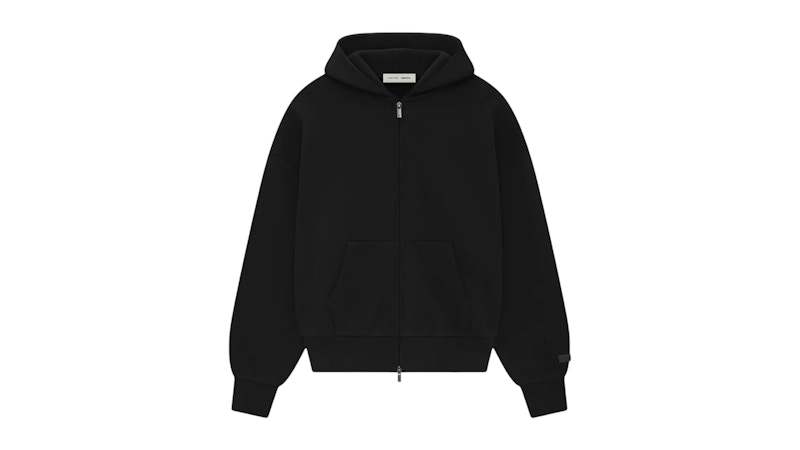 Fear of God Essentials Classic Hood Zip Up Sweatshirt Black Men's - US