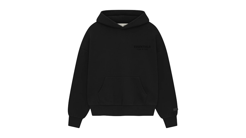 Fear of God Essentials Classic Full Zip-Up Hoodie Jet Black Men's ...