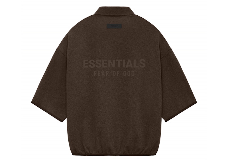Fear of God Essentials Core Collection 3/4 Sleeve Polo Heather Wood Men ...