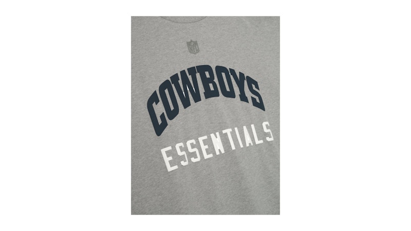 Fear of God Essentials Cowboys 90s 3/4 Sleeve Football Tee Concrete ...